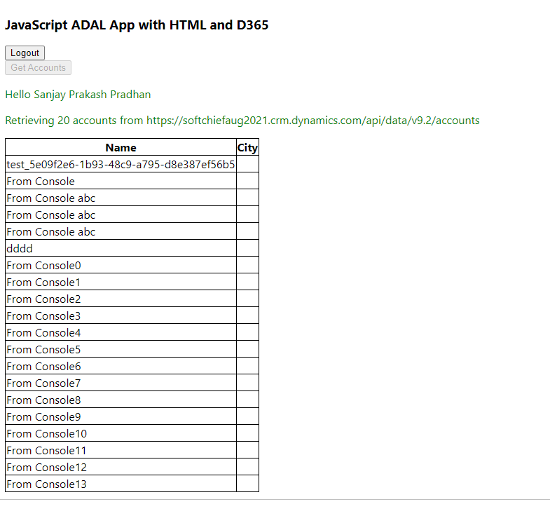 Connect D365 Using Adal From Html Page From A Single Page Web Application Softchief Learn