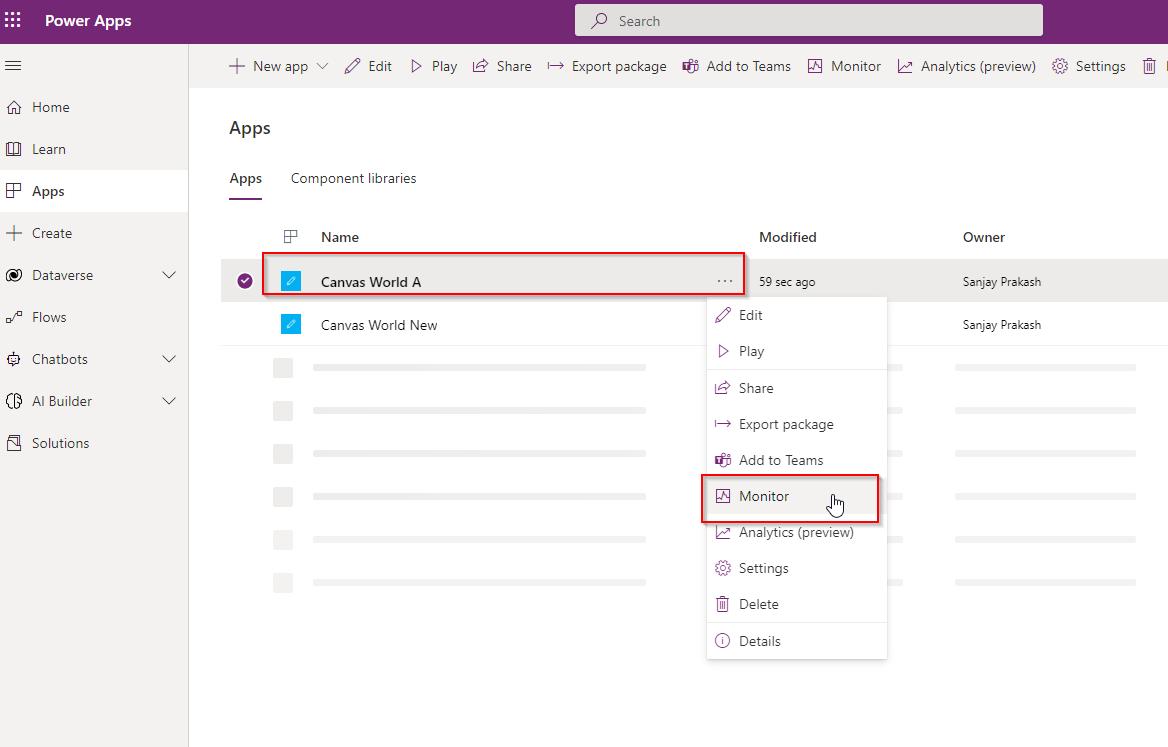 Debug A Published Canvas App Using Monitor Feature Inside Power Apps Softchief Learn