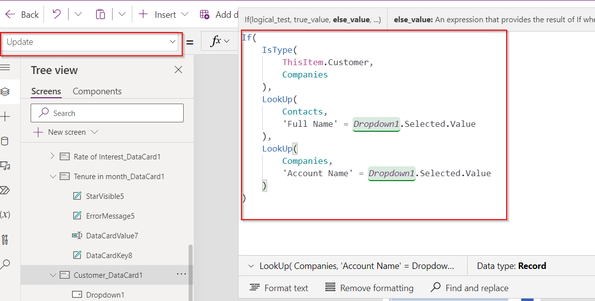 Bind Lookup Field In Edit Form Canvas App Polymorphic Lookup With Dataverse Customer Data Type