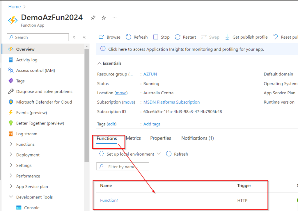 Solved Azure Function Is Not Showing In The List In Azure Function App In Portal After